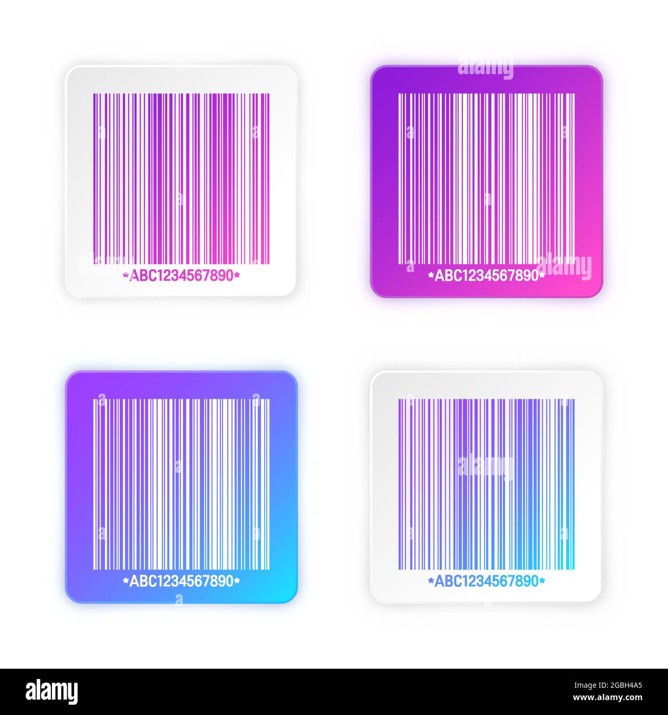 Modern colorful barcode sticker. Identification tracking code. Serial ...