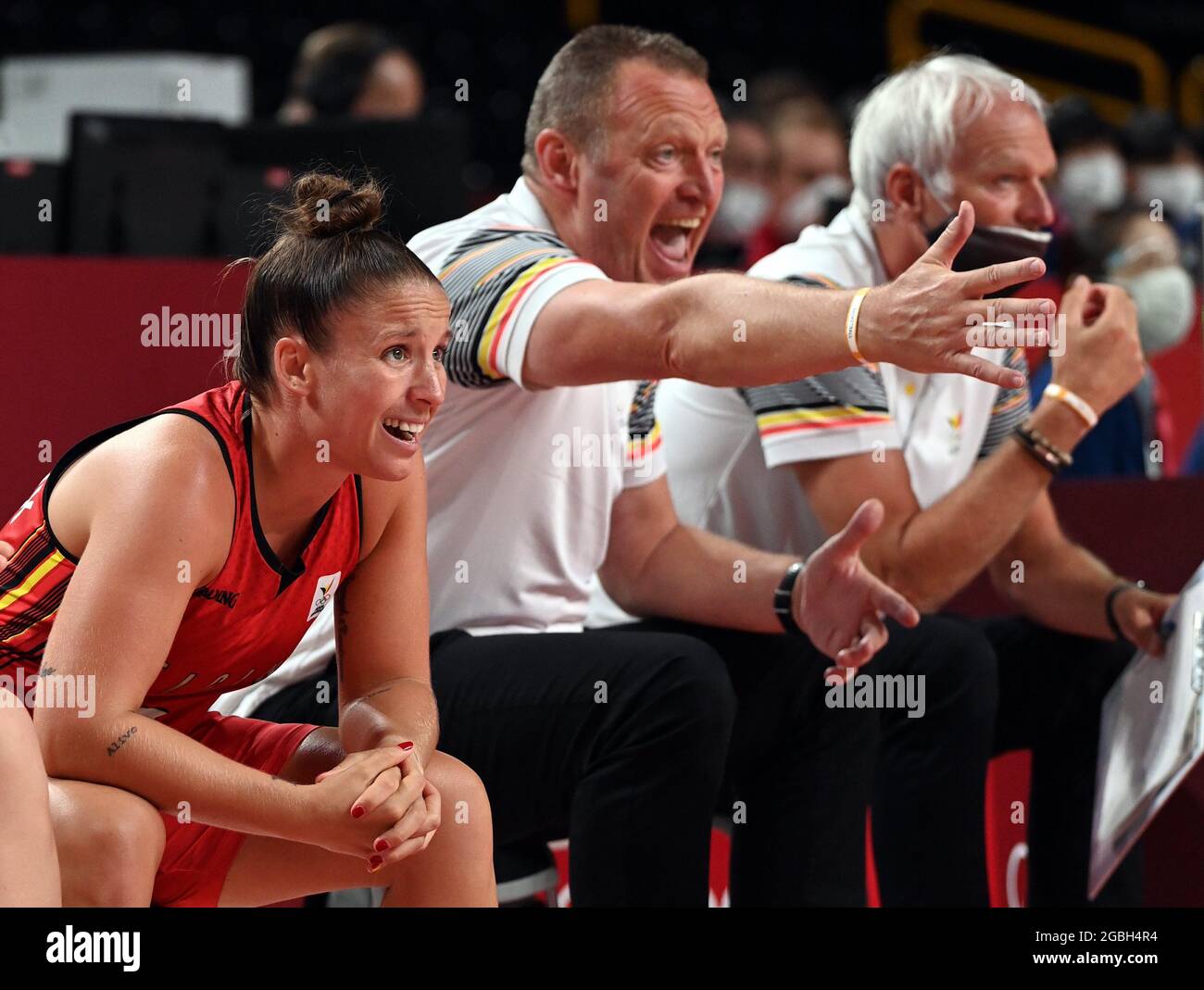 Belgian Marjorie Carpreaux, Belgian Cats' head coach Philip Mestdagh ...