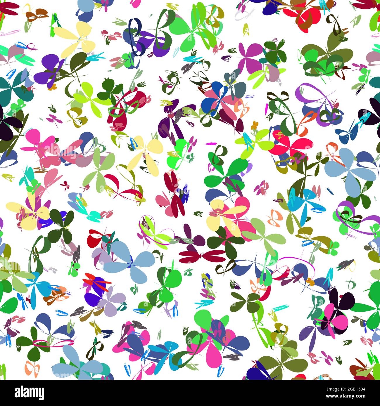 Colorful Flower Texture Isolated on White Background. Seamless Pattern ...