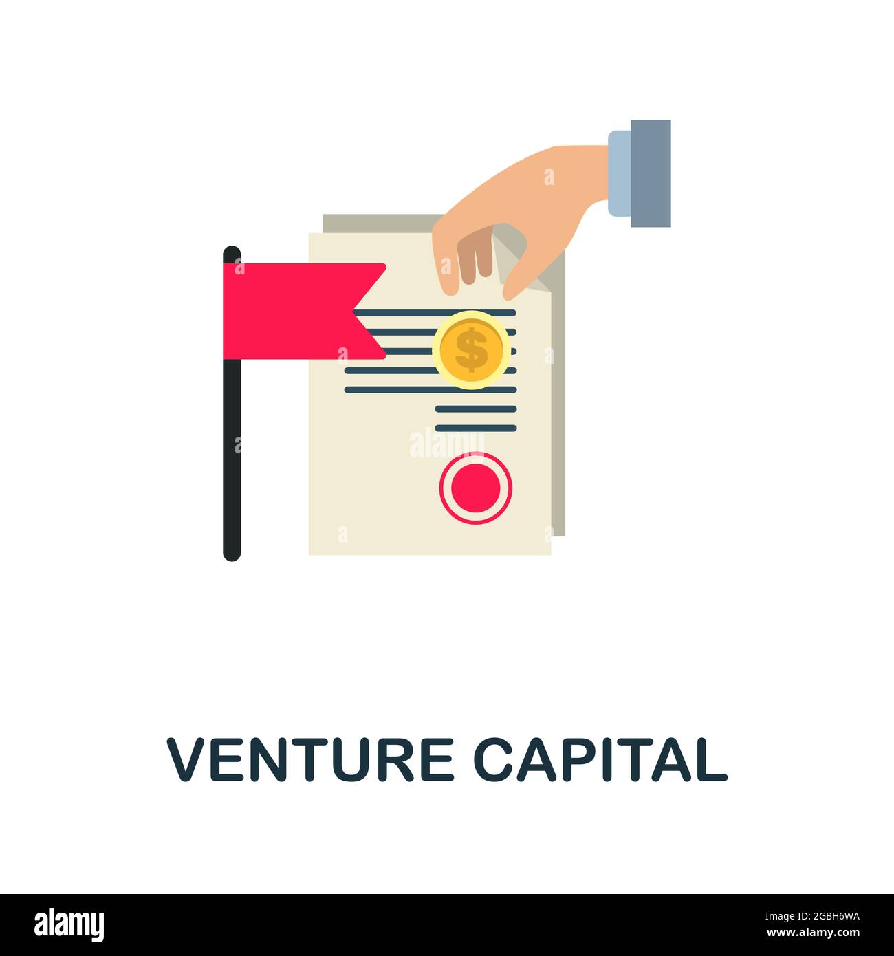 Venture Capital flat icon. Simple sign from crowdfunding collection ...