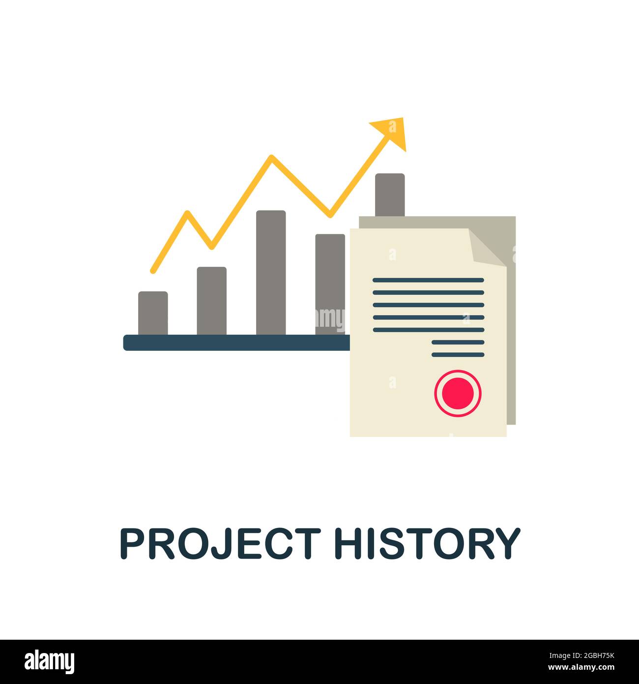 Project History flat icon. Simple sign from crowdfunding collection ...