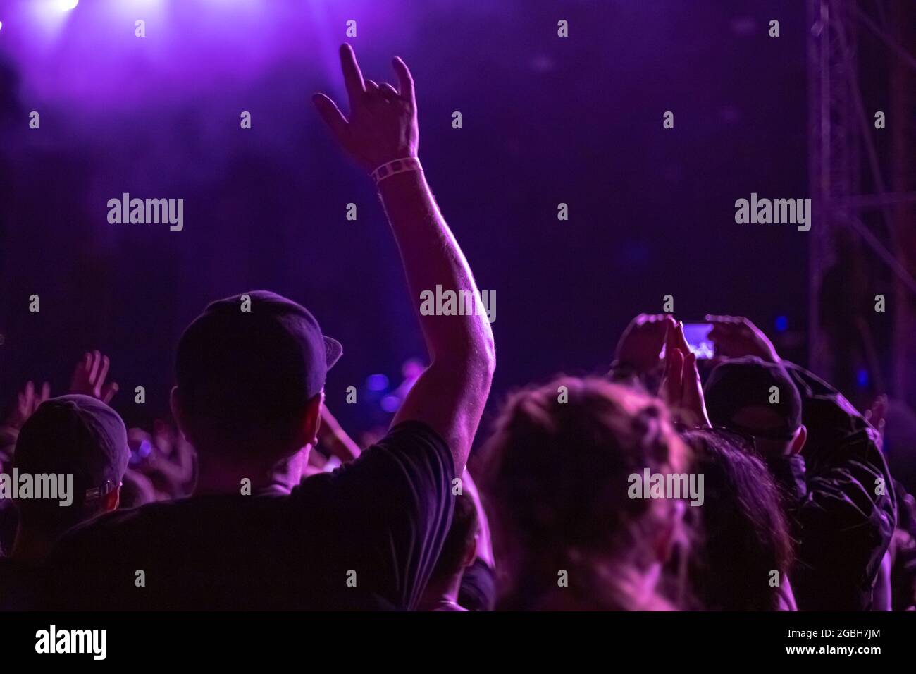 Club dj raised arms hi-res stock photography and images - Alamy
