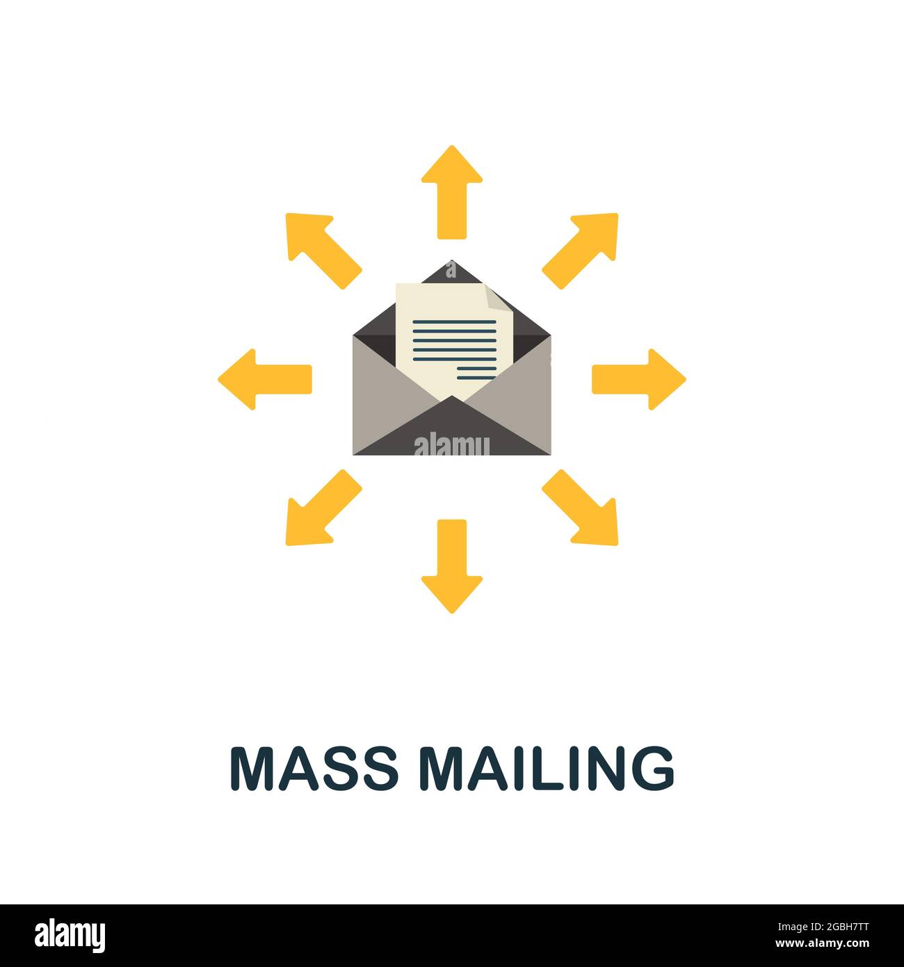 Mass Mailing flat icon. Simple sign from crowdfunding collection ...