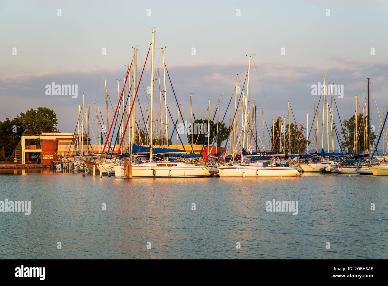 2021.07.23. Harbor of Siofok in Hungary. Amazing panoramic ladscape ...