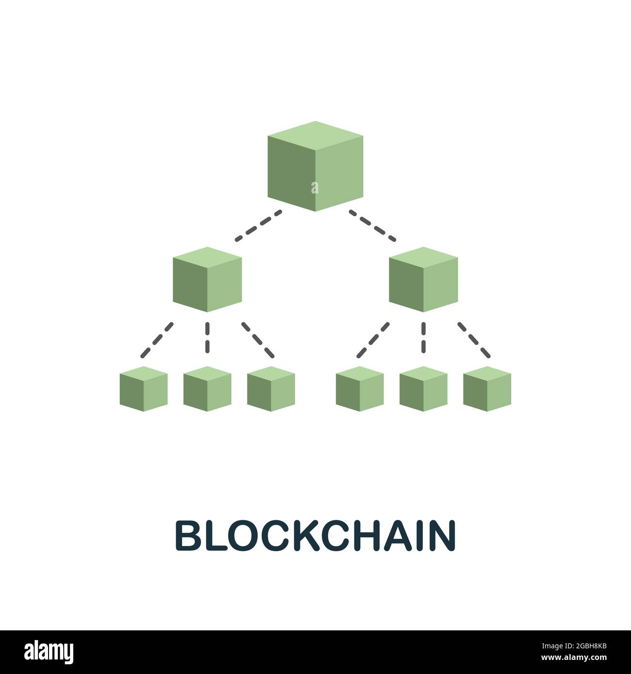 Blockchain flat icon. Colored sign from cryptocurrency collection ...