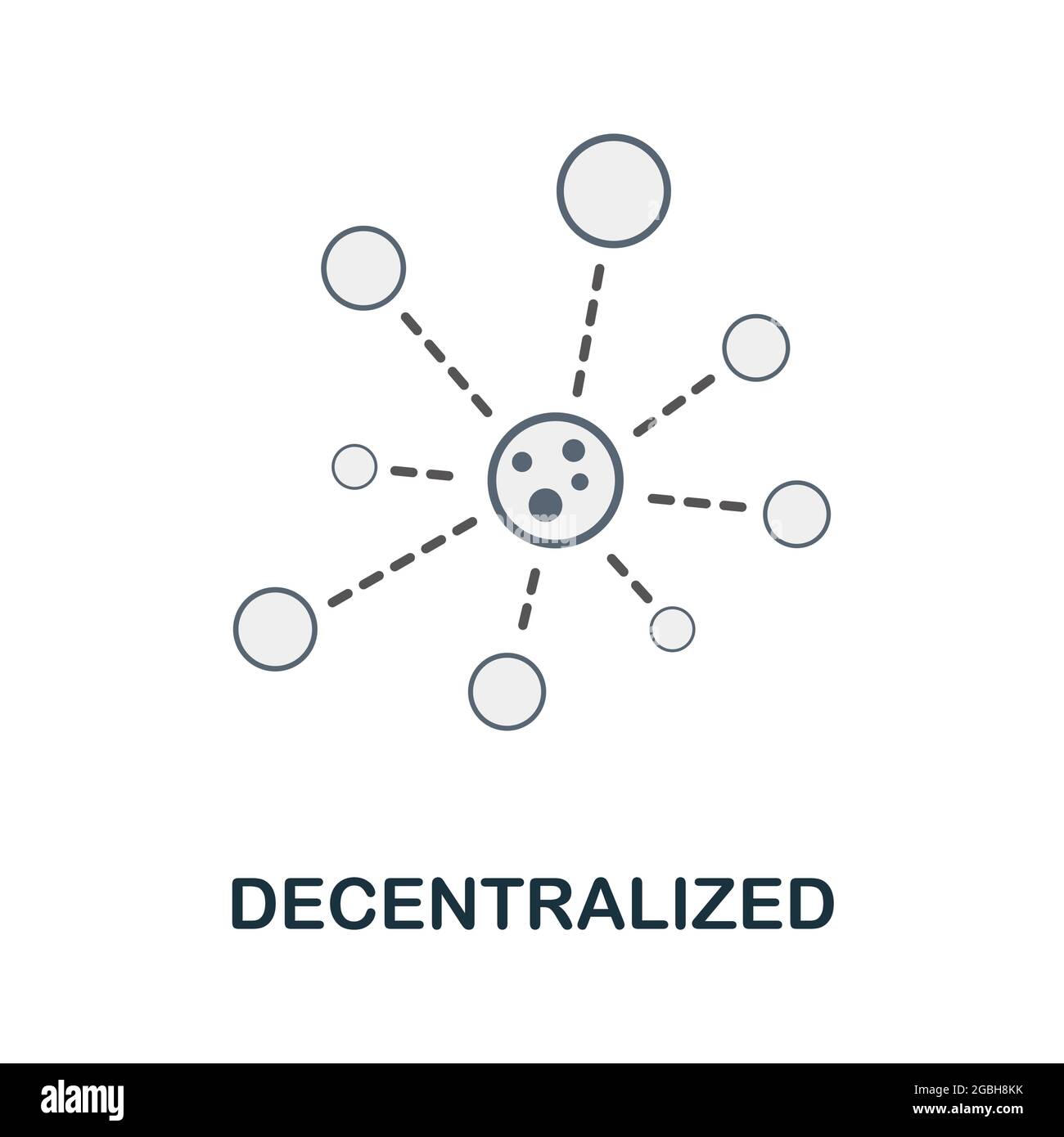 Decentralized flat icon. Colored sign from cryptocurrency collection ...