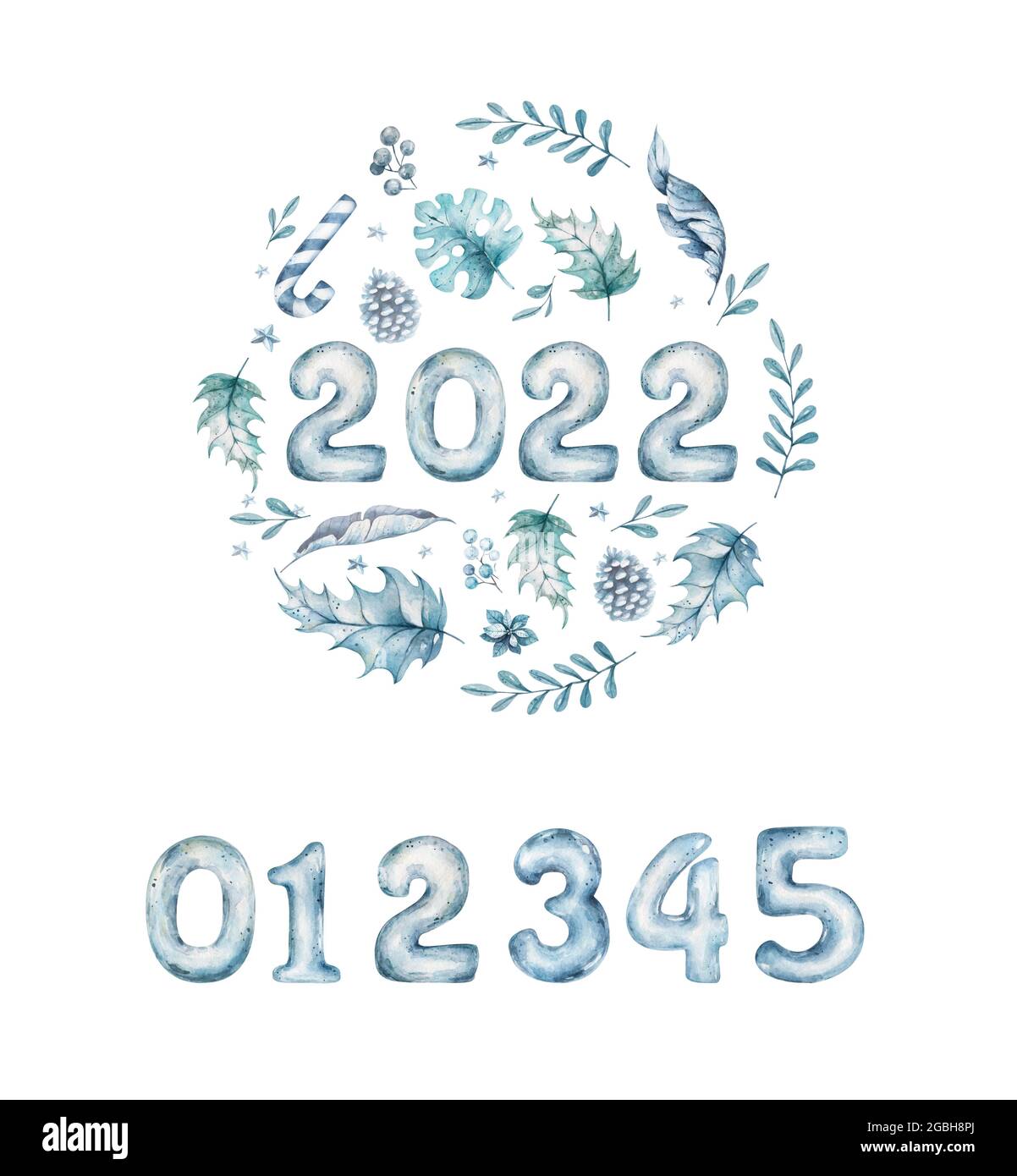 Happy New Year 2022, The year of blue numbers 2023,2024 and 2025 banner ...