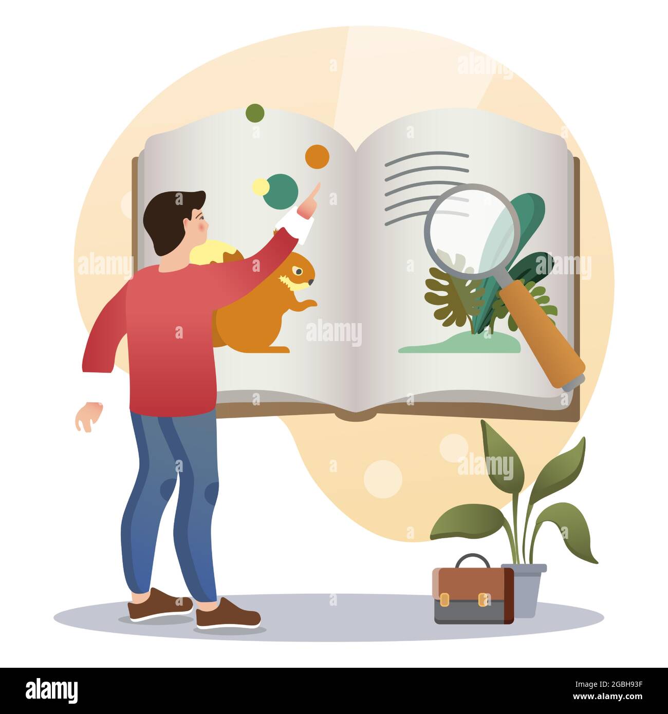 Biology. Isolated flat style colored illustration. School lessons ...