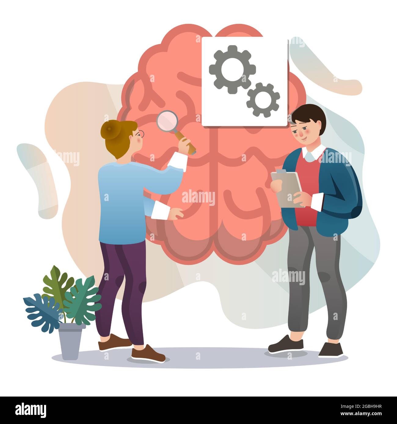 Psychology. Isolated flat style colored illustration. School lessons ...