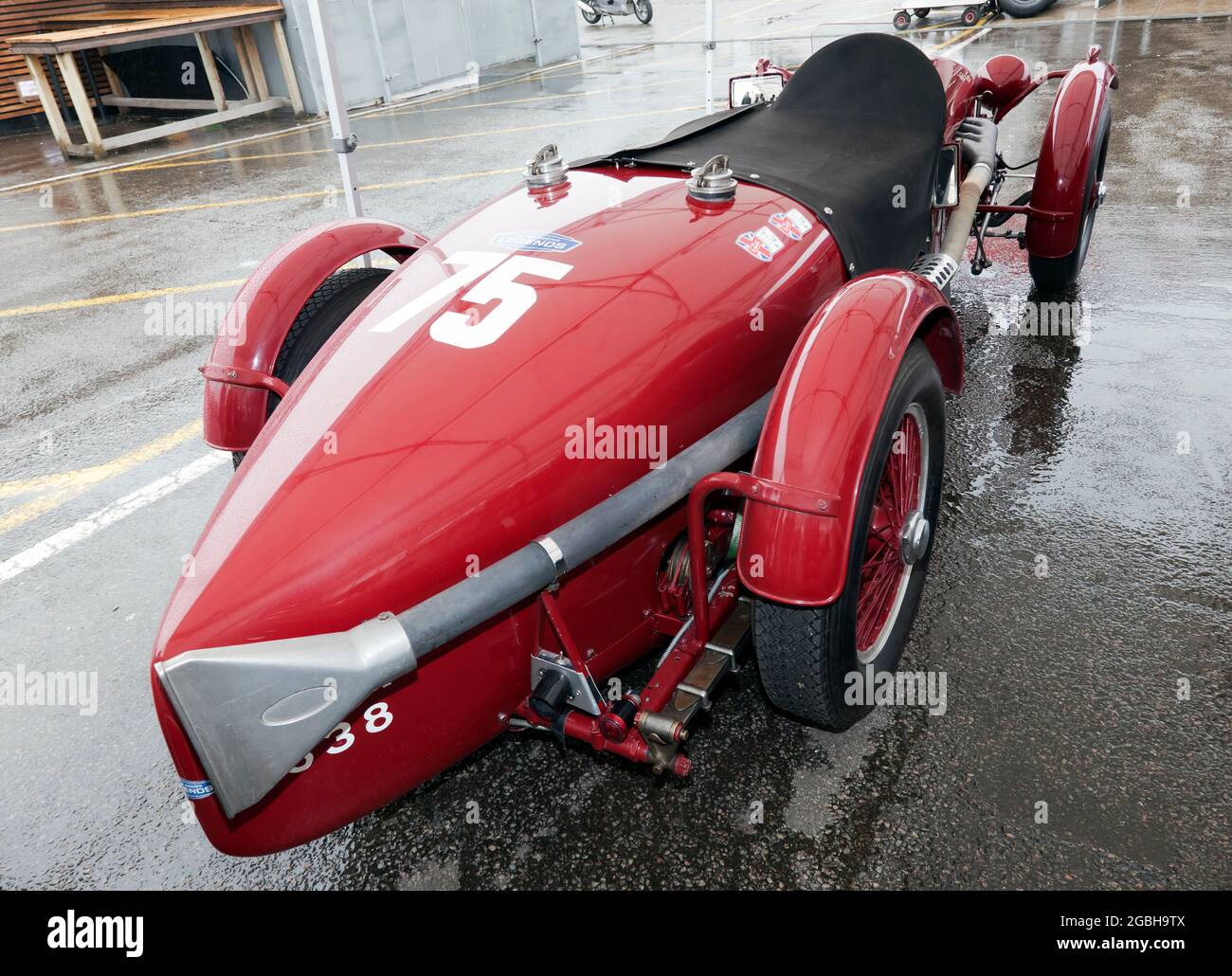 Three-quarters rear view of an Aston Martin 2 Liter Speed Model, in the ...