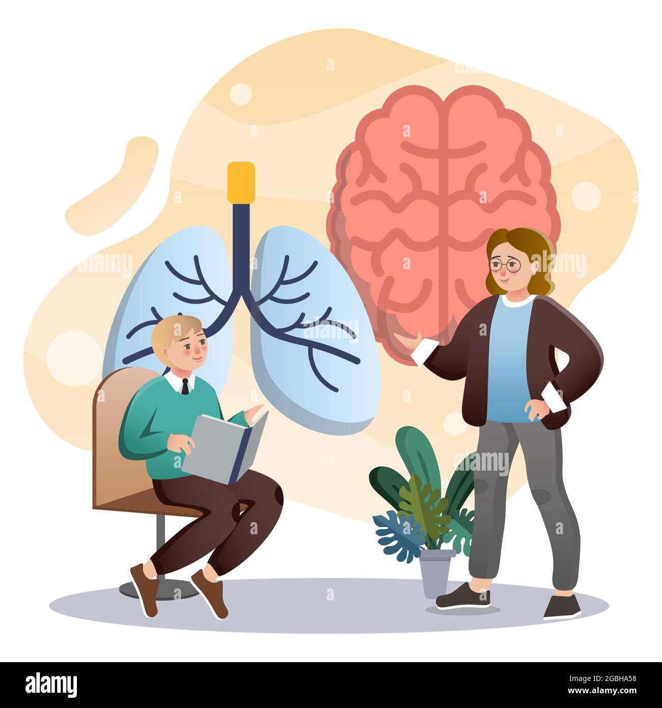 Anatomy. Isolated flat style colored illustration. School lessons ...