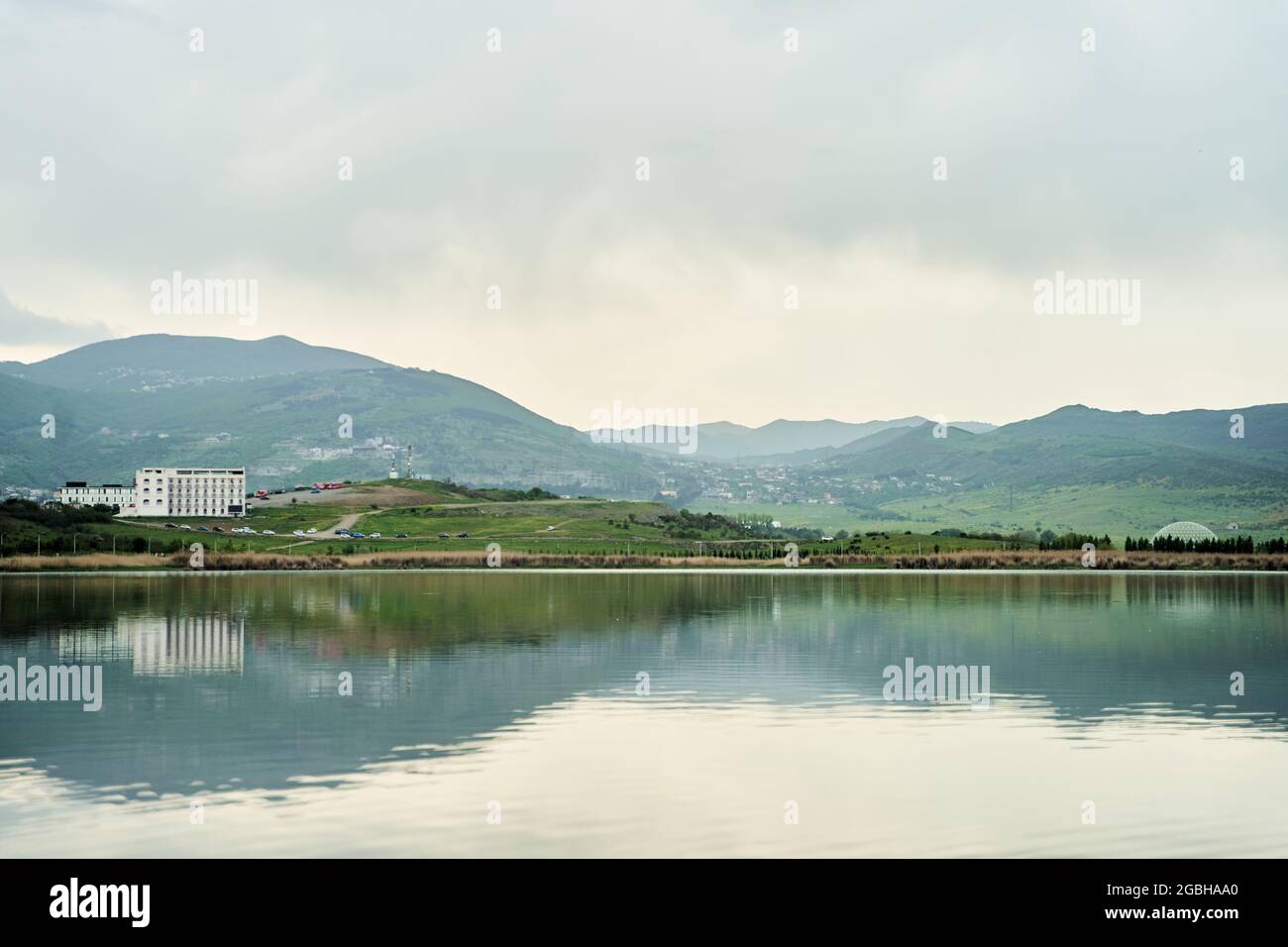 View of the beautiful lake Lisi. Lisi Park in Tbilisi, Georgia Stock ...