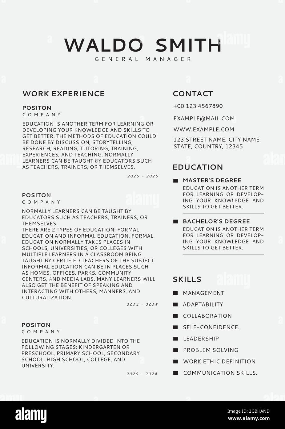 Cv Templates High Resolution Stock Photography and Images - Alamy