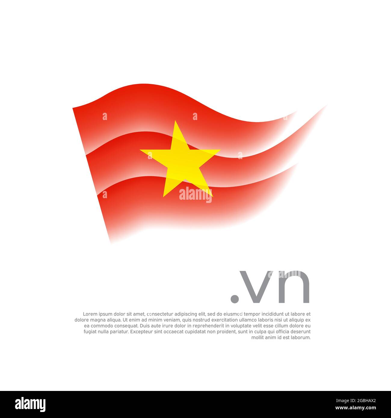 Vietnam flag. Colored stripes of the vietnamese flag on a white ...