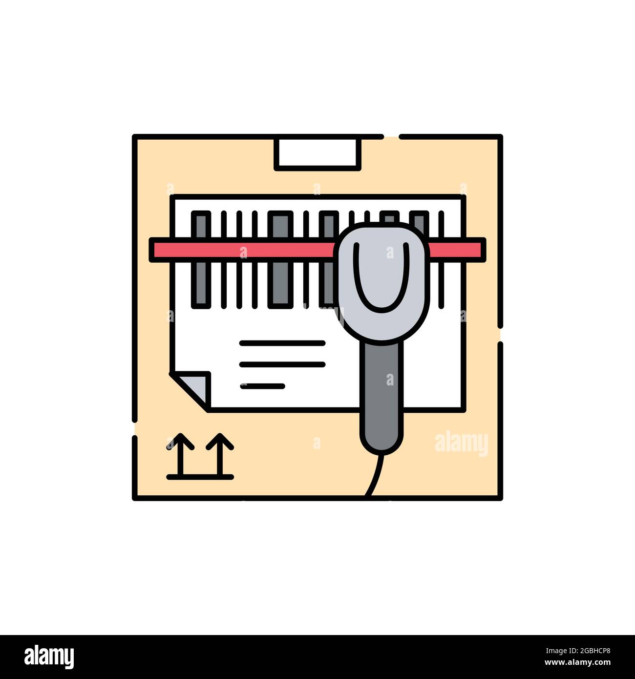 Barcode reading olor line icon. Pictogram for web page, mobile app ...