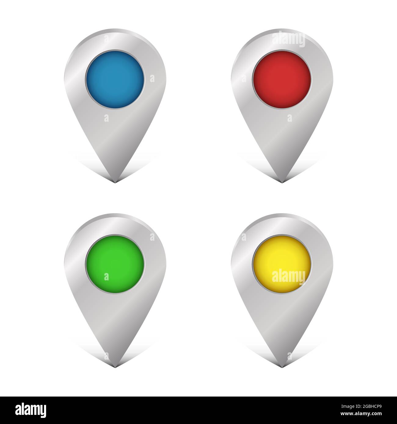 Map pin icon set. Empty location pointer. Vector illustration isolated ...