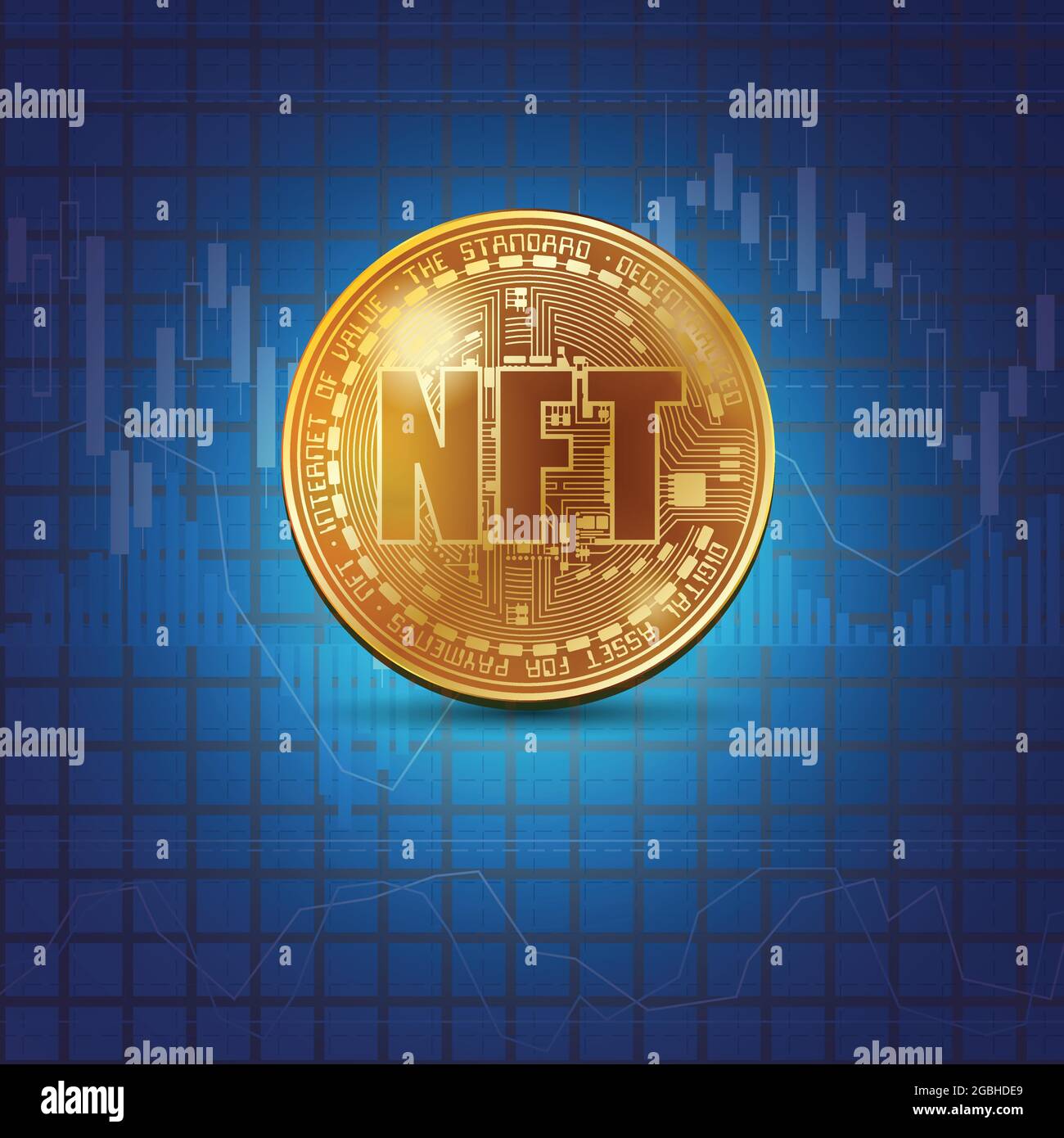 NFT golden coin background Stock Vector Image & Art - Alamy