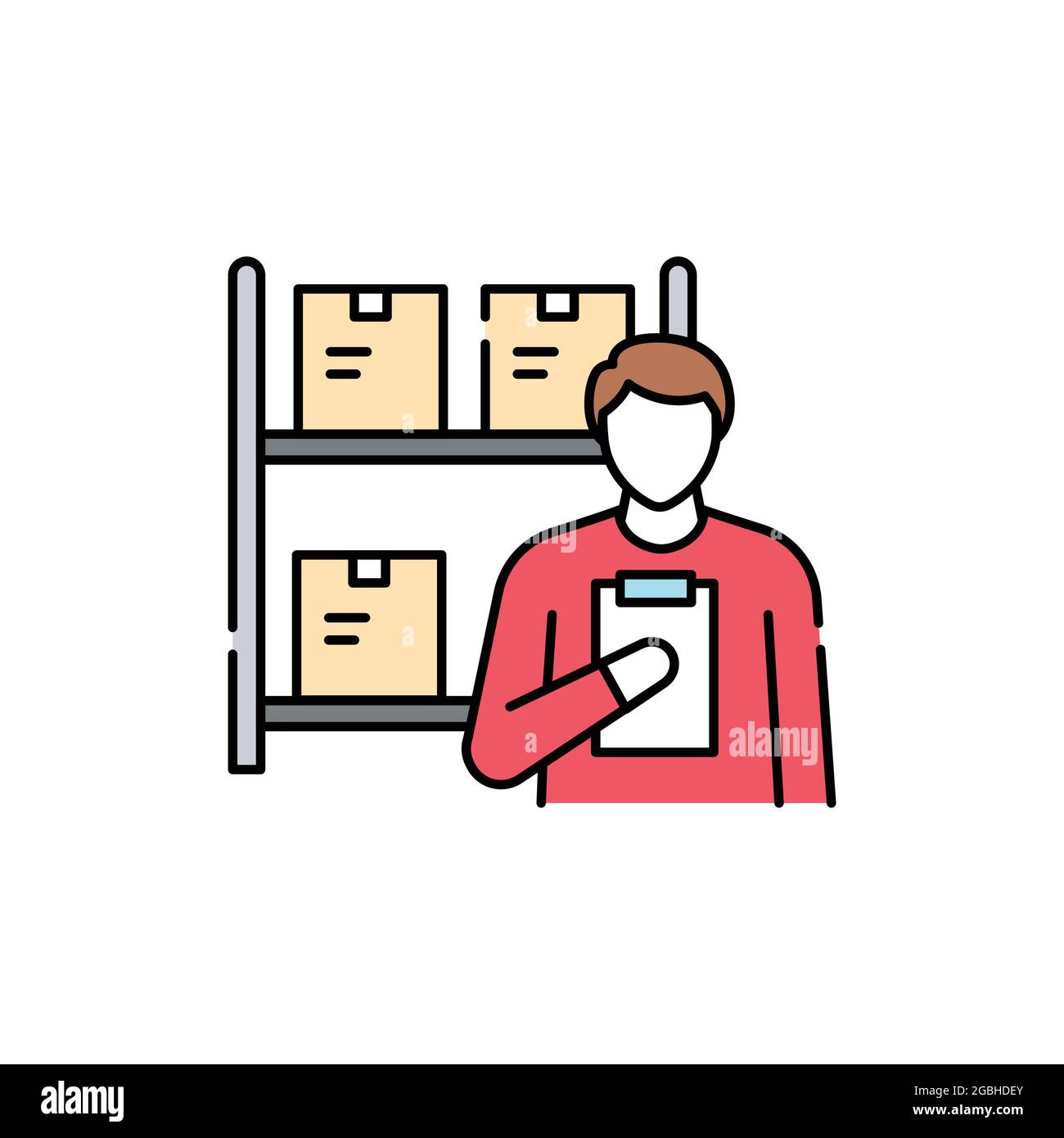 Stocktaking olor line icon. Pictogram for web page, mobile app, promo ...