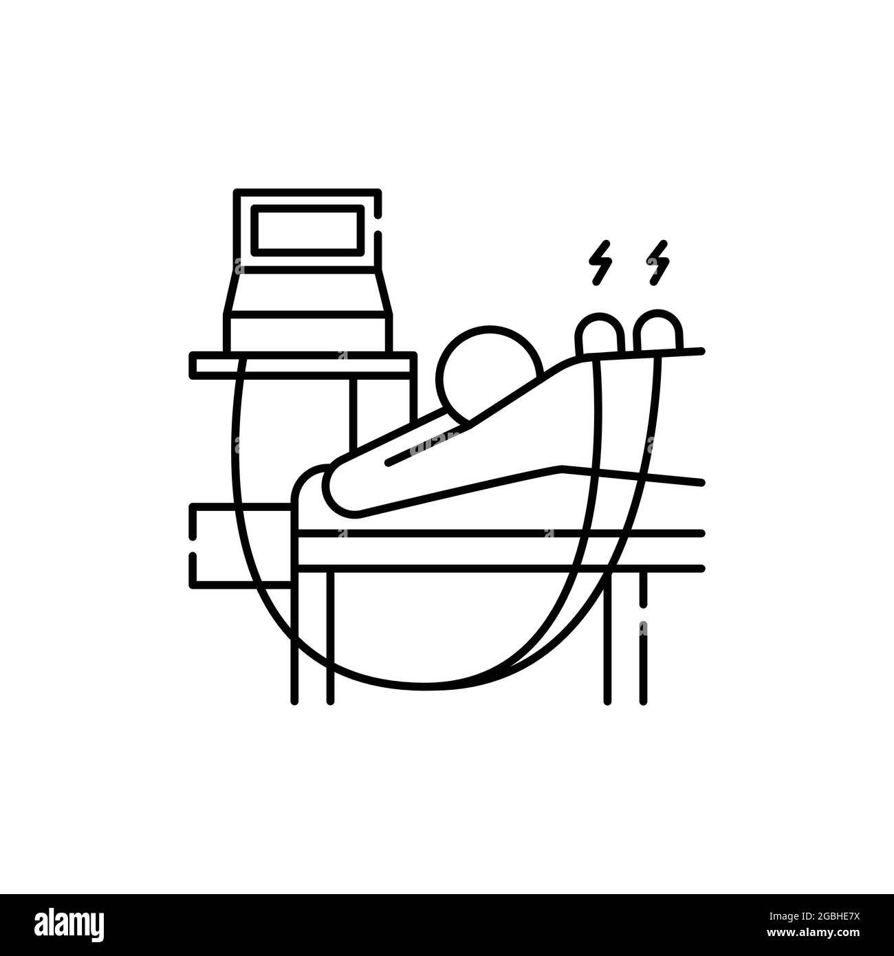 Electrotherapy olor line icon. Pictogram for web page, mobile app ...