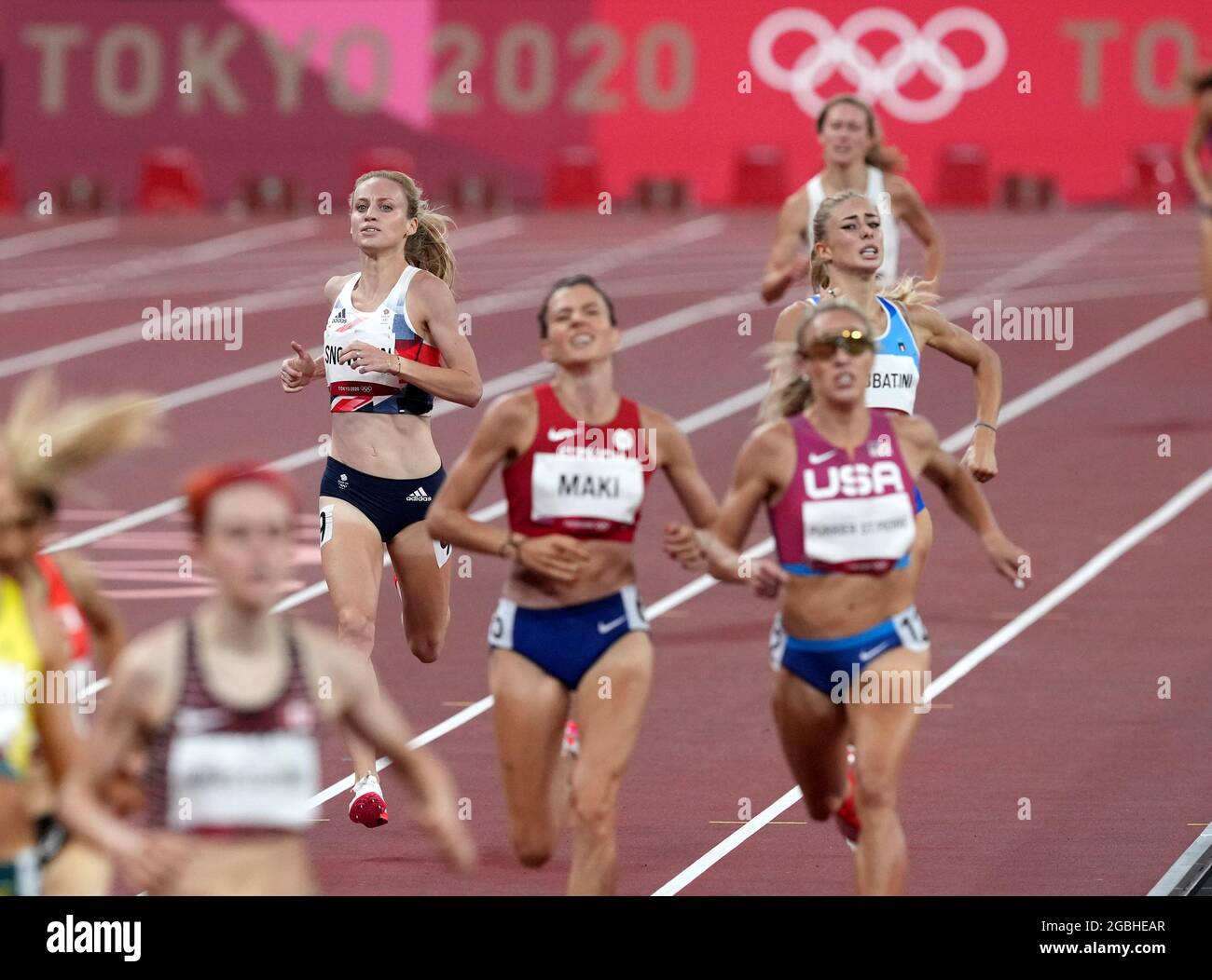 Great Britain's Katie Snowden (centre left) in the Women's 1500m ...