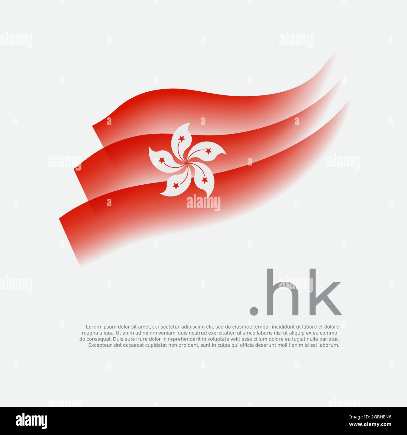 Hong Kong flag watercolor. Colored stripes hong kong flag on a white ...