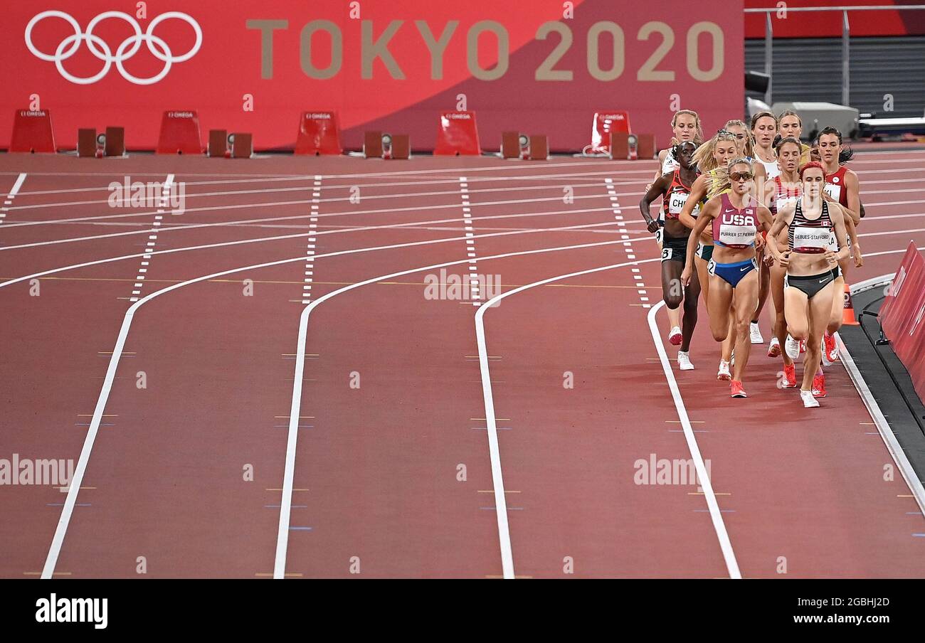 Tokyo, Japan. 4th Aug, 2021. Athletes compete during the Women's 1500m ...