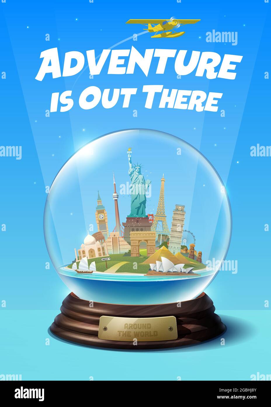 The glass ball with landmarks Stock Vector Image & Art - Alamy