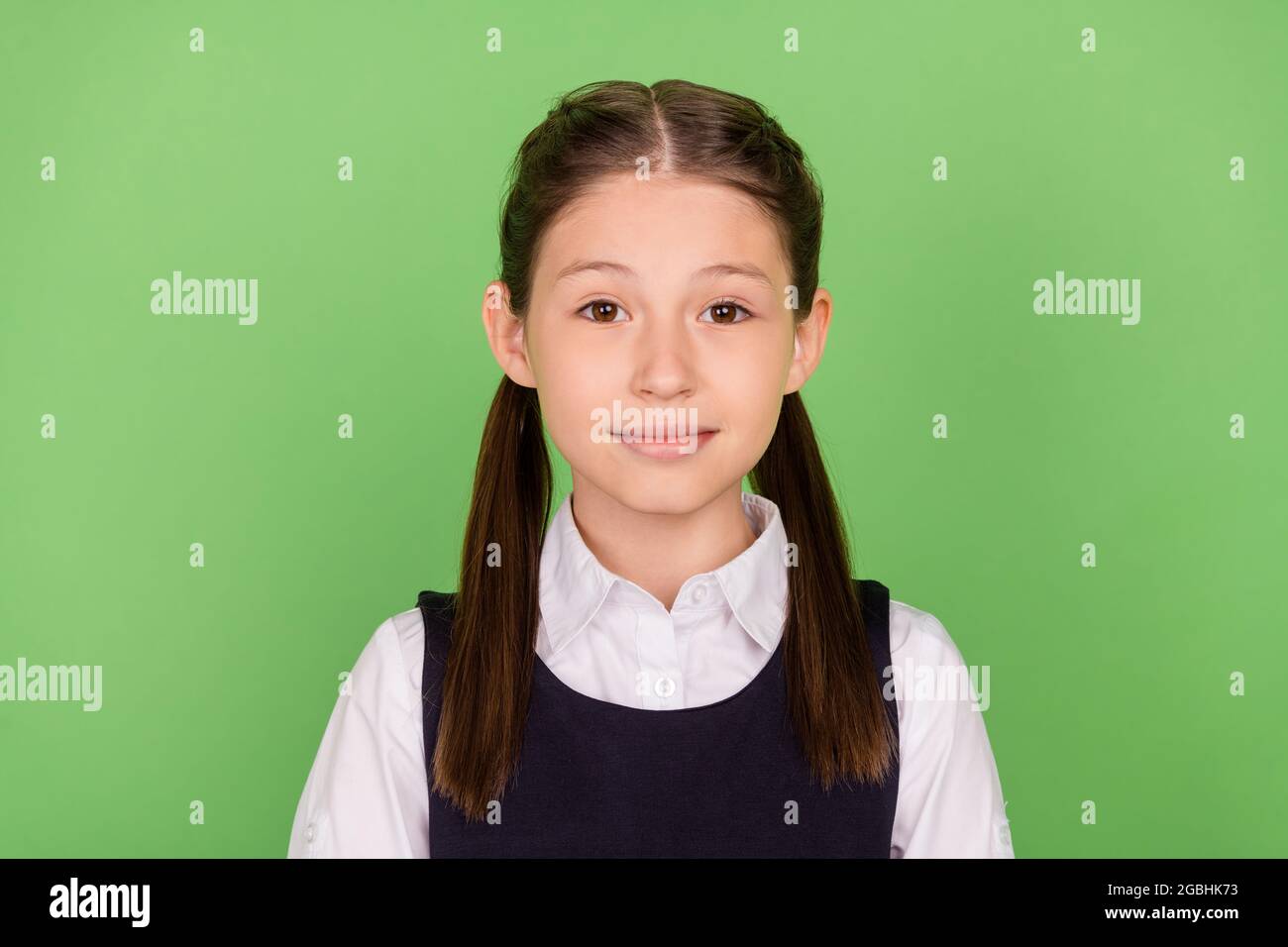 Photo of young school girl happy positive smile confident clever 1 ...