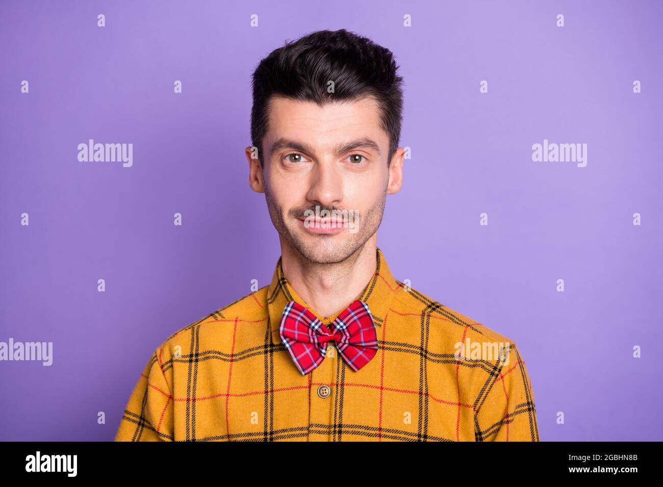 Photo of young brown hair man happy positive smile confident smart ...