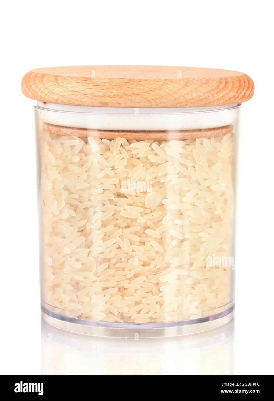 rice in jar on white background Stock Photo - Alamy