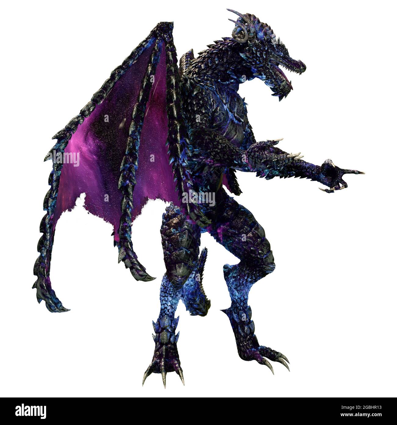 3D rendering of a fantasy dragon isolated on white background Stock ...