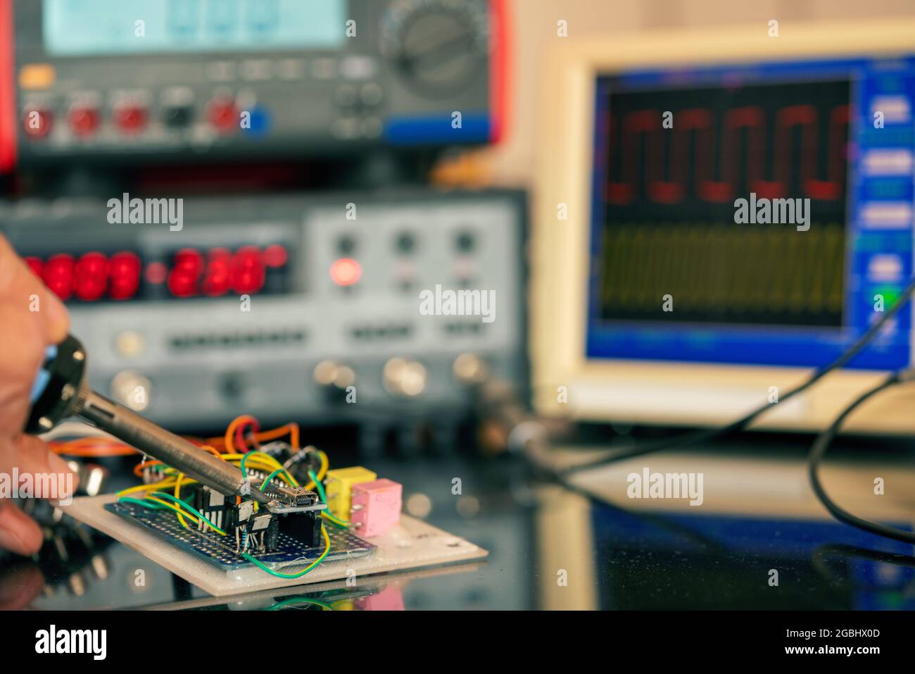 Manufacturing and setting up an electronic device in the laboratory ...