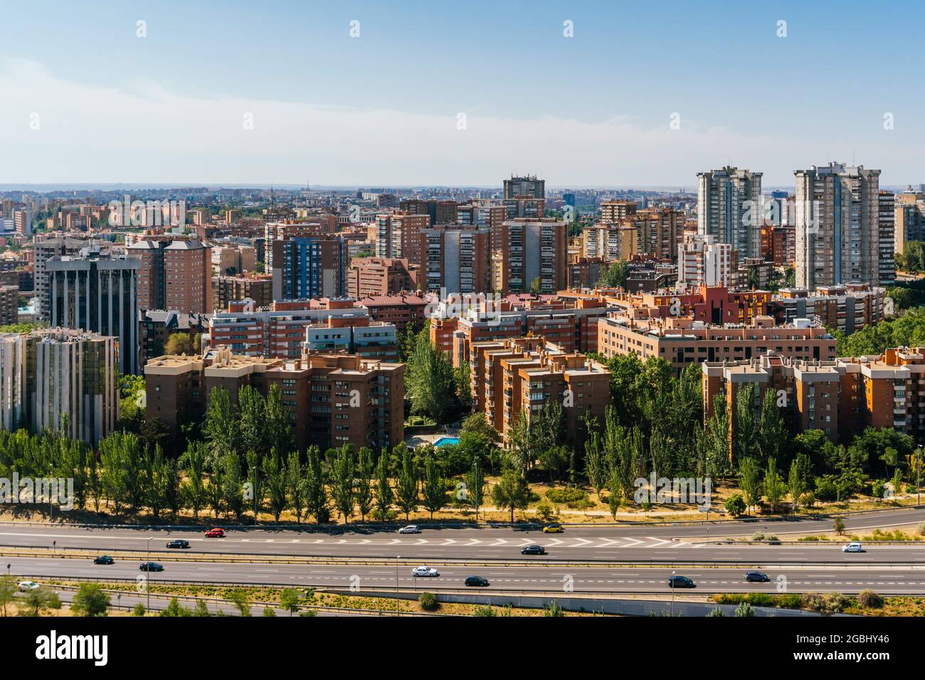 Rooftop view of the city with residential buildings Stock Photo - Alamy