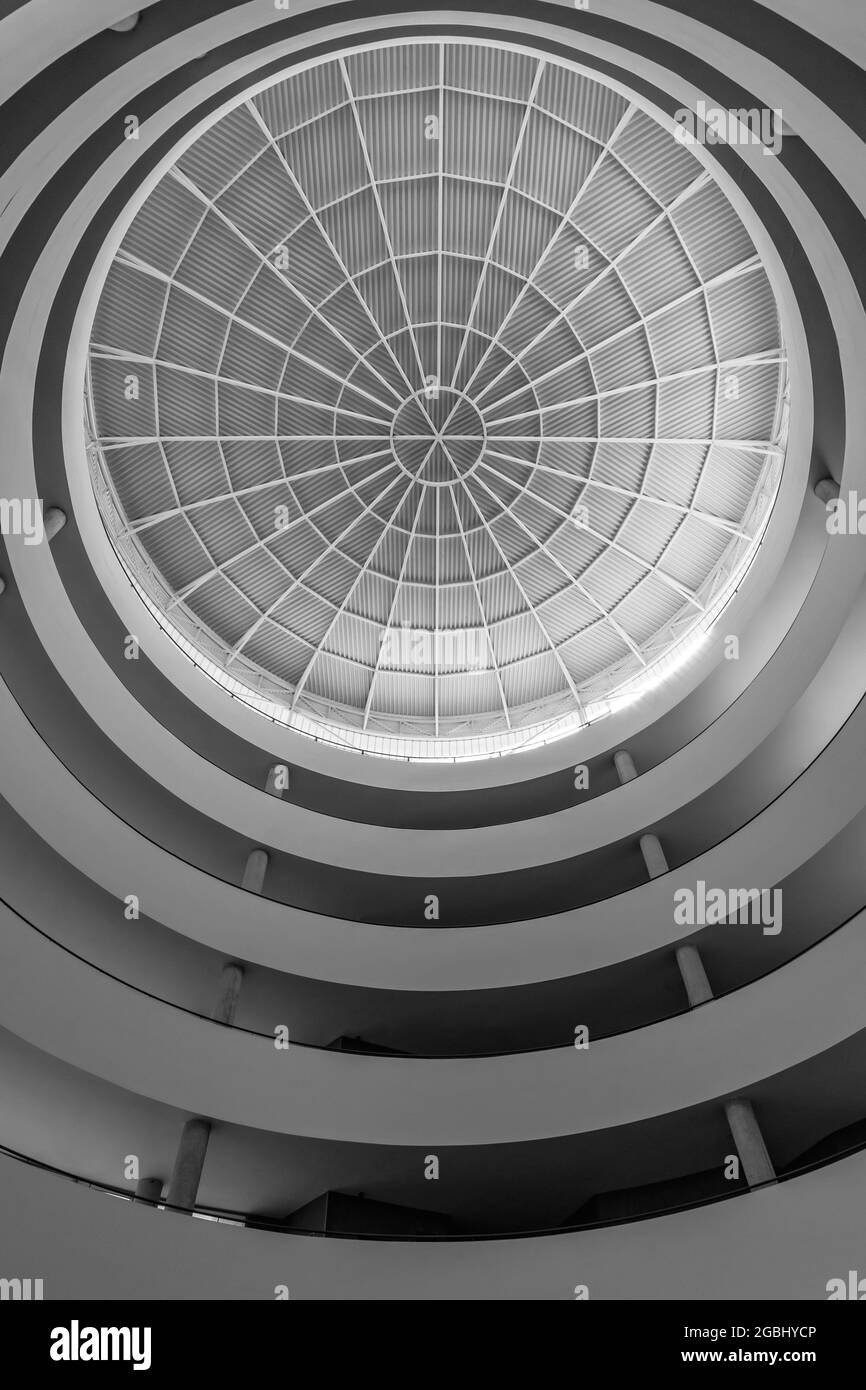 Perspective of the roof of a building with circular shapes Stock Photo ...
