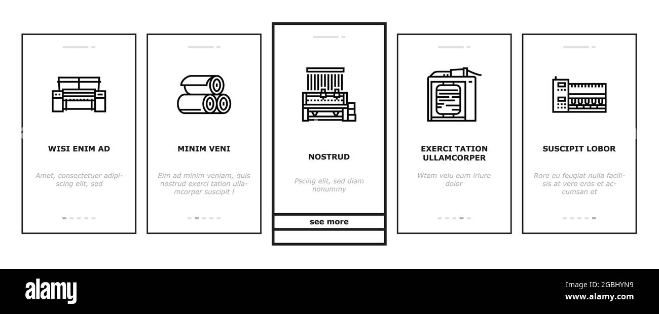 Textile Production Onboarding Icons Set Vector Stock Vector Image & Art - Alamy