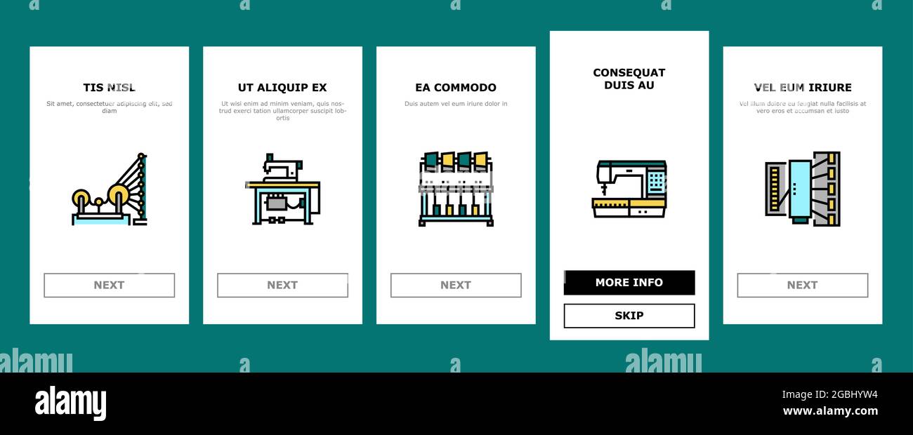 Textile Production Onboarding Icons Set Vector Stock Vector Image & Art ...