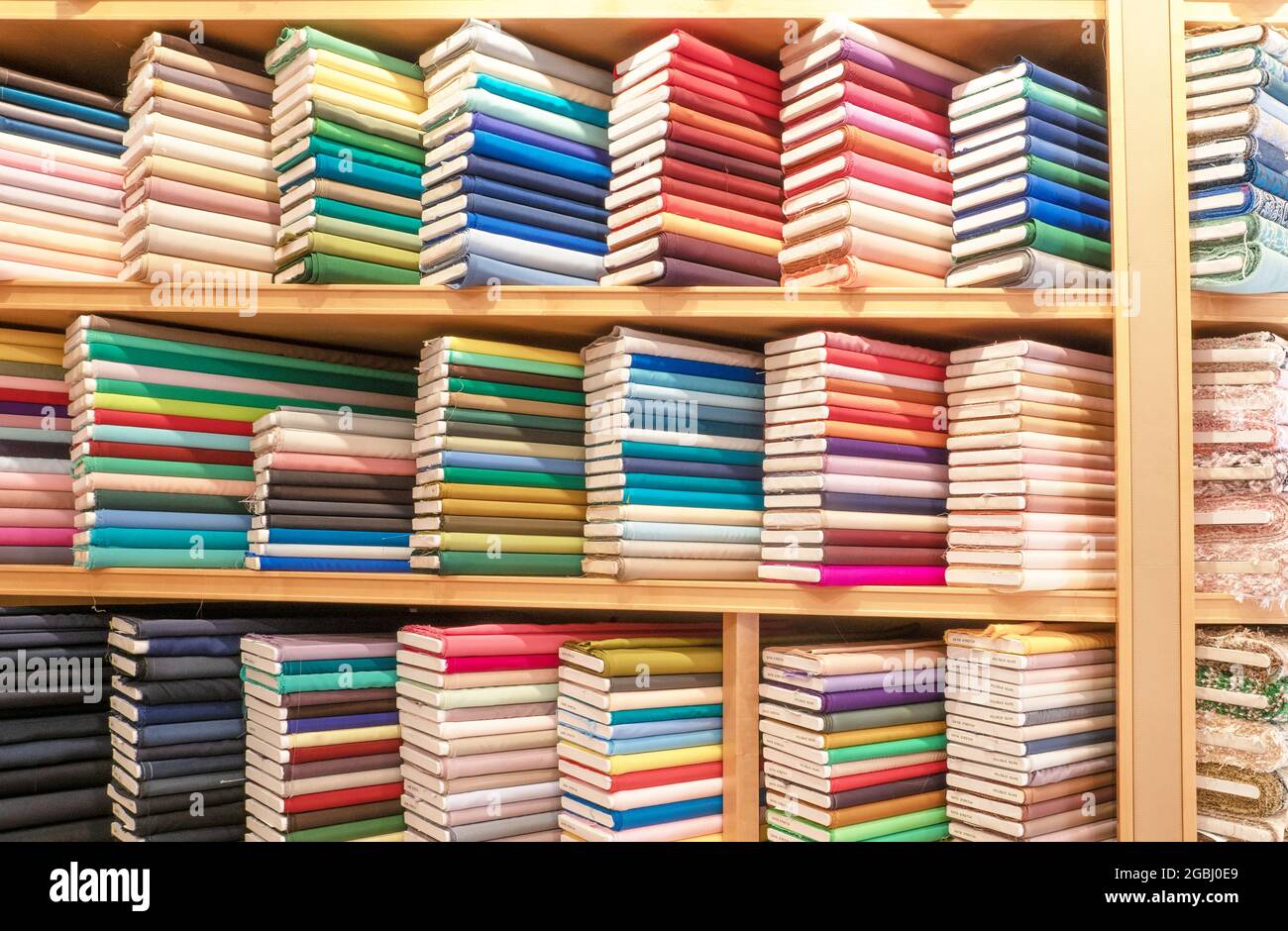 Fabric on the shelves hi-res stock photography and images - Alamy