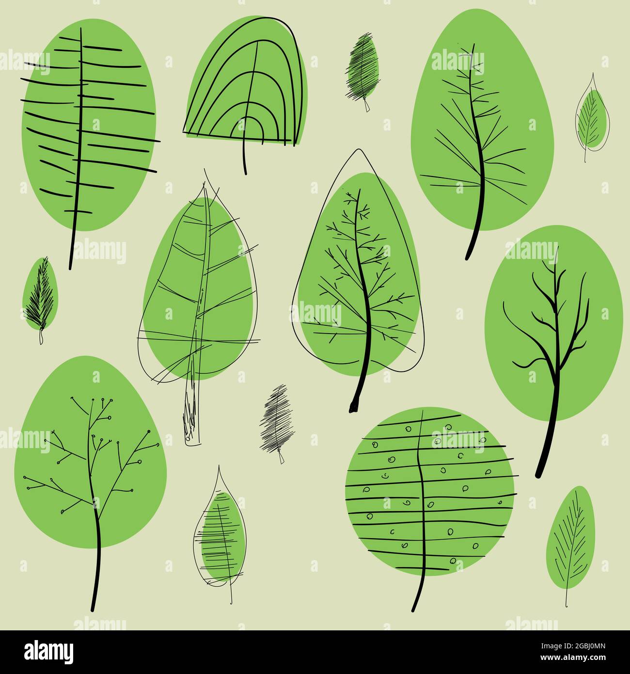 Childrens tree pattern Stock Vector Images - Alamy