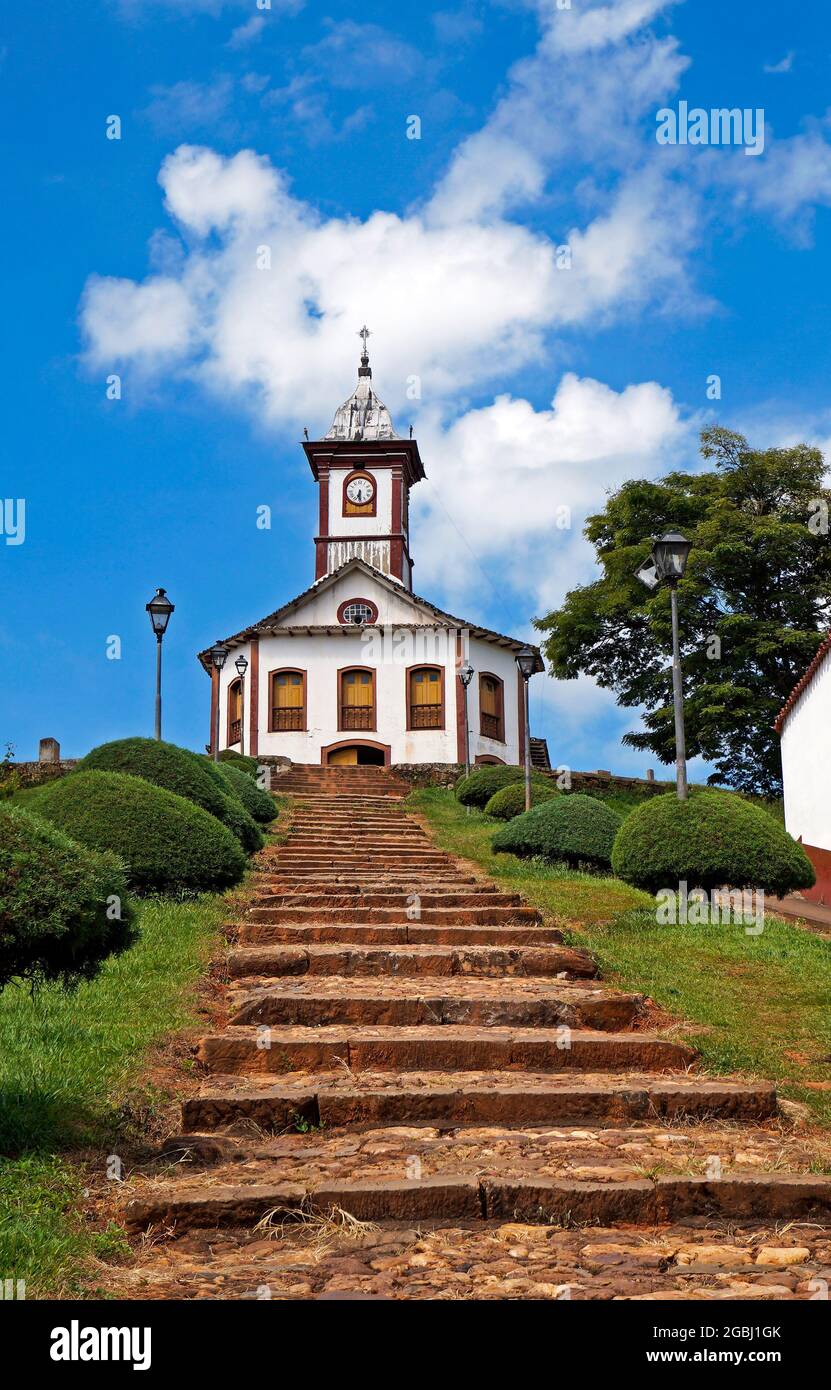 Baroque church in historical city of Serro, Minas Gerais, Brazil Stock ...