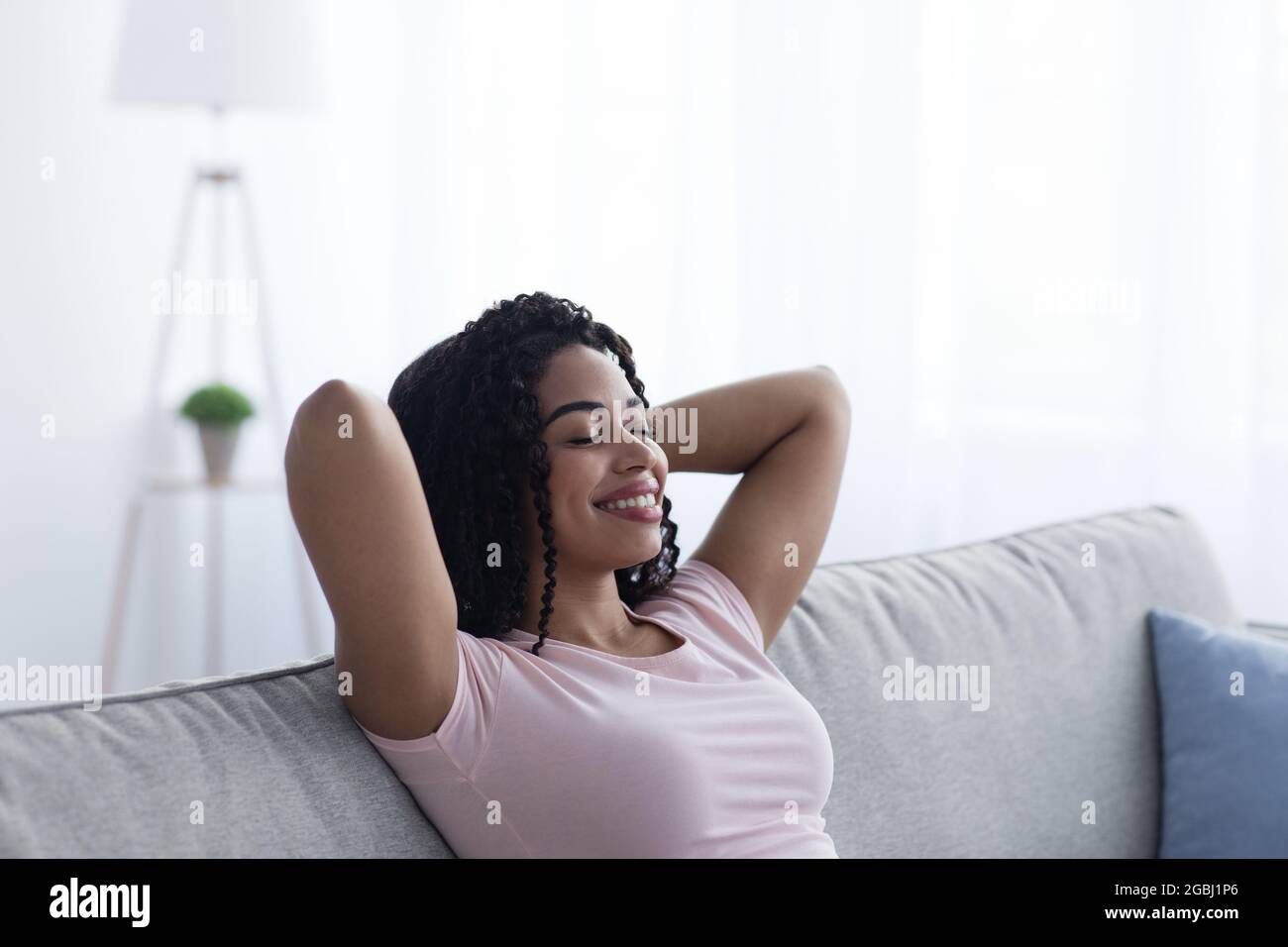 Silence and rest at home alone, relax from household chores or work ...