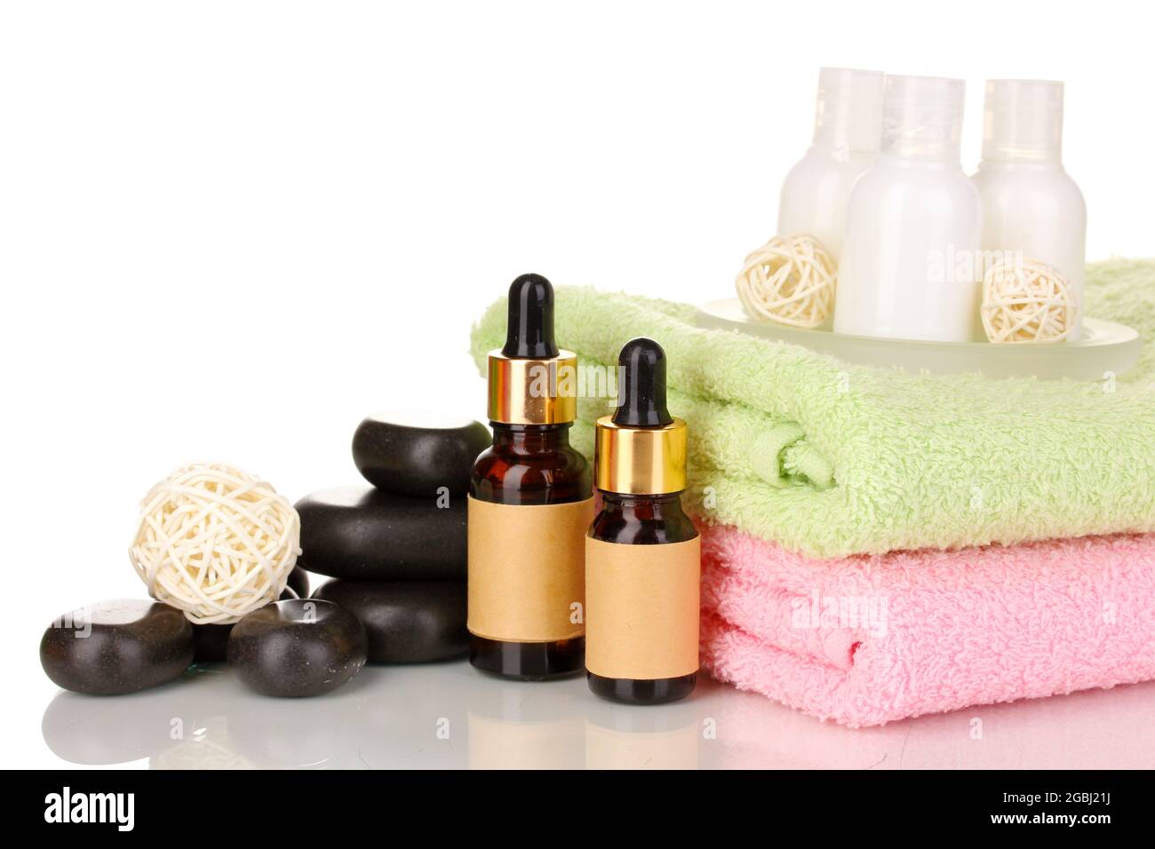 beautiful spa setting isolated on white Stock Photo - Alamy