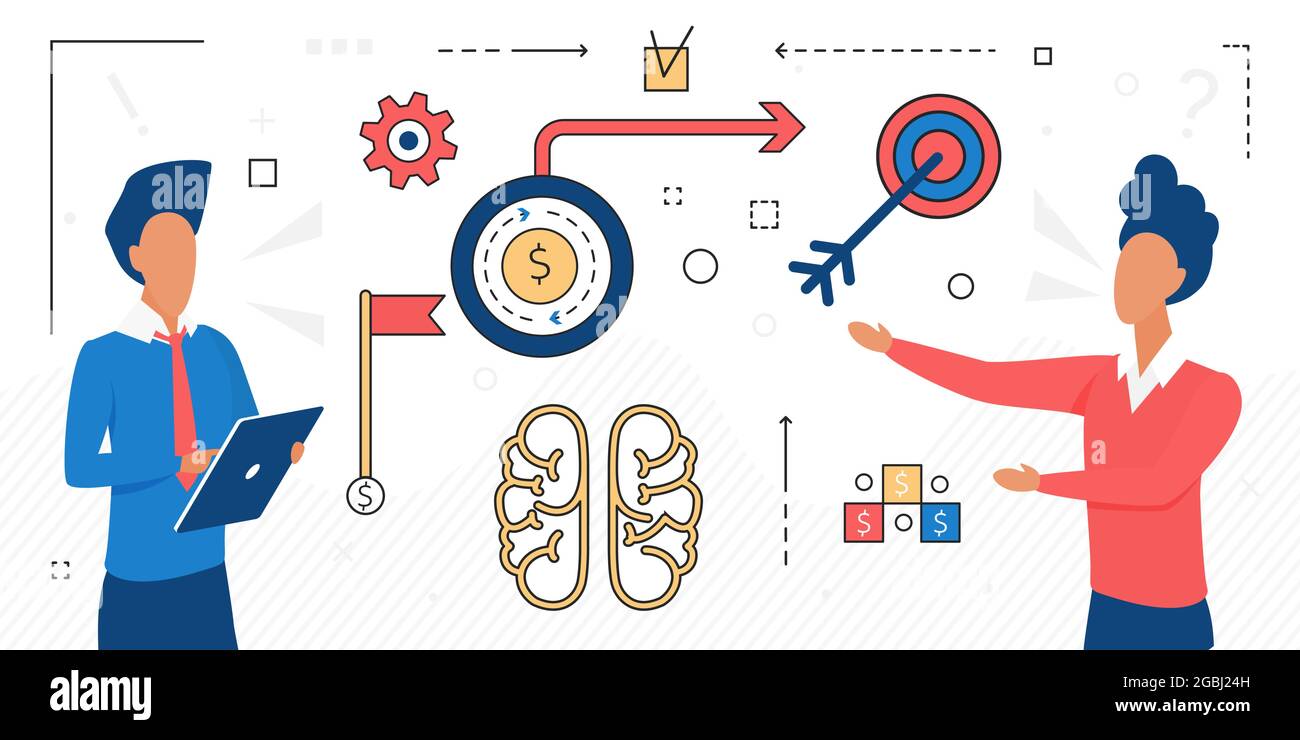 Business teamwork to achieve success, team goals vector illustration ...