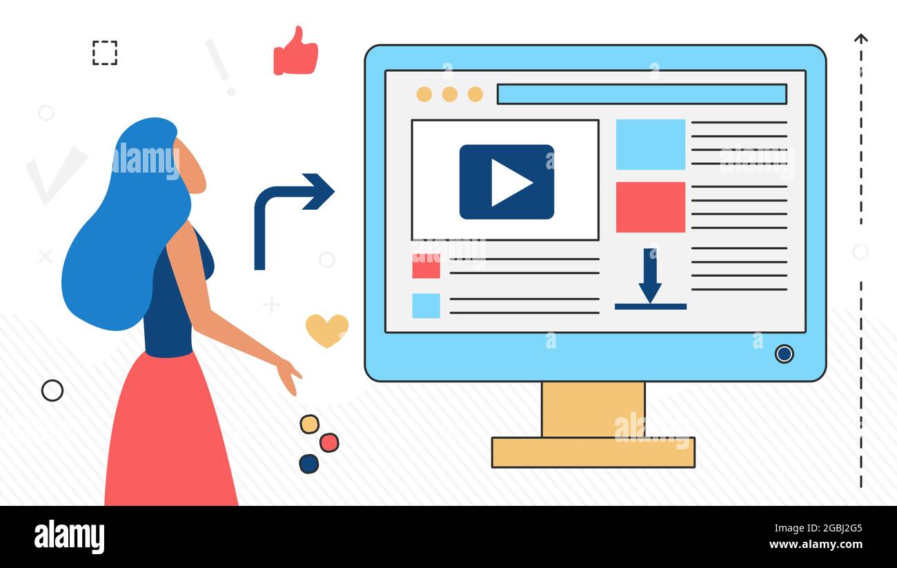 People watch online video, digital internet television vector ...