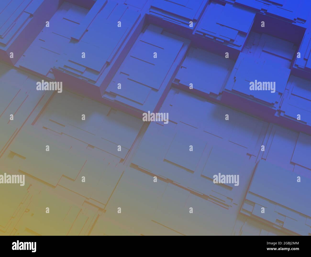 Blue technology background with yellow gradient. Digital technology ...