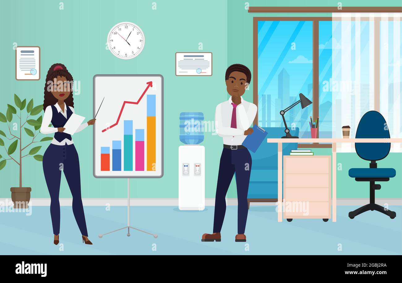 Business training of office workers people vector illustration. Cartoon ...