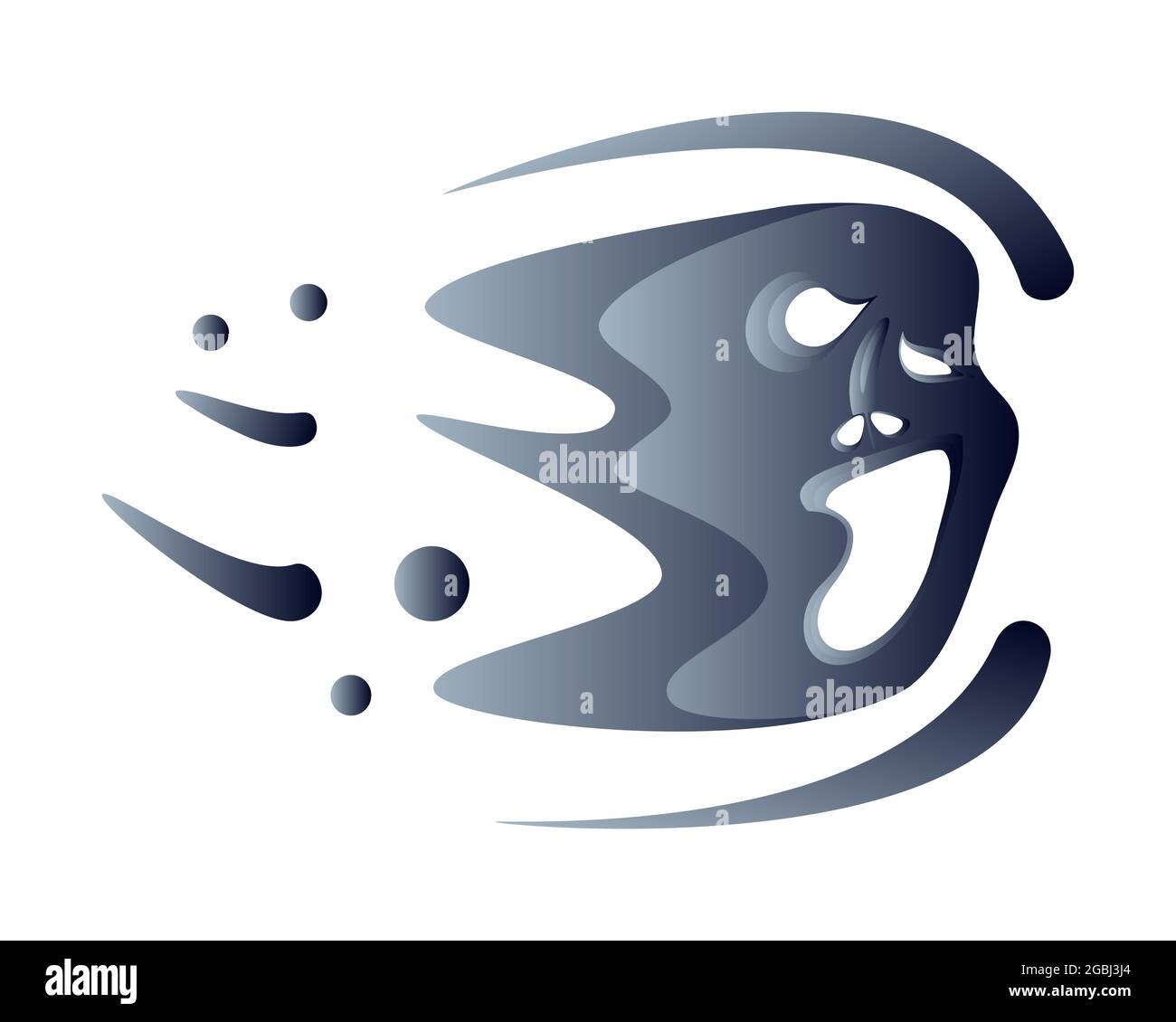 Spooky blurred ghost for halloween designs. Flying wicked ghostly spook ...