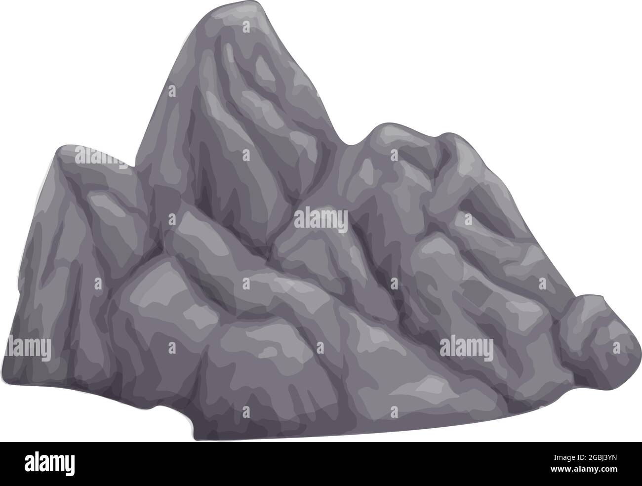 Rock elements Gray stone on white background isolated image Stock ...