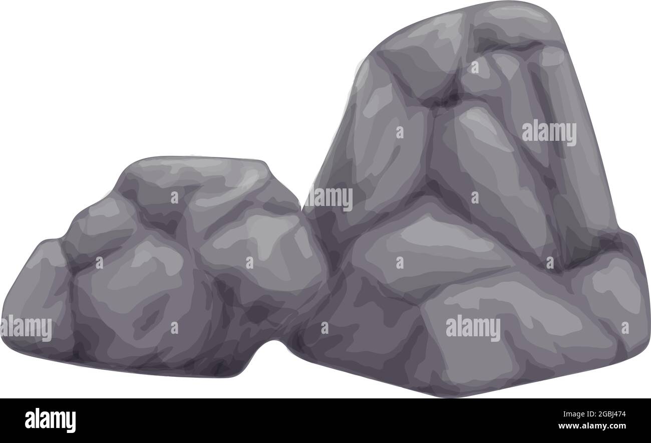 Rock elements Gray stone on white background isolated image Stock ...