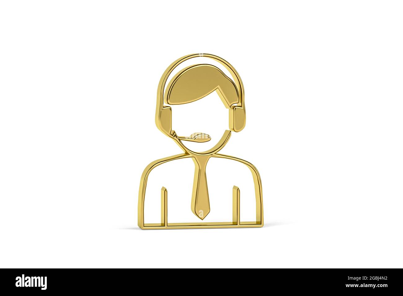 Golden 3d sales representative icon isolated on white background - 3d ...