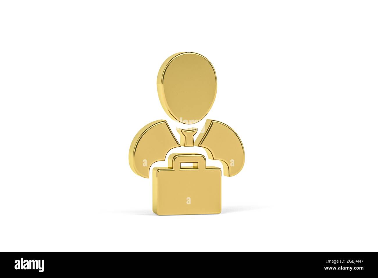 Golden 3d sales representative icon isolated on white background - 3d ...